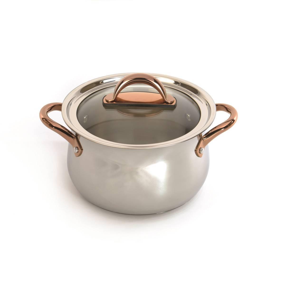 Ouro Casserole with Glass Lid  8 - Silver-Tone