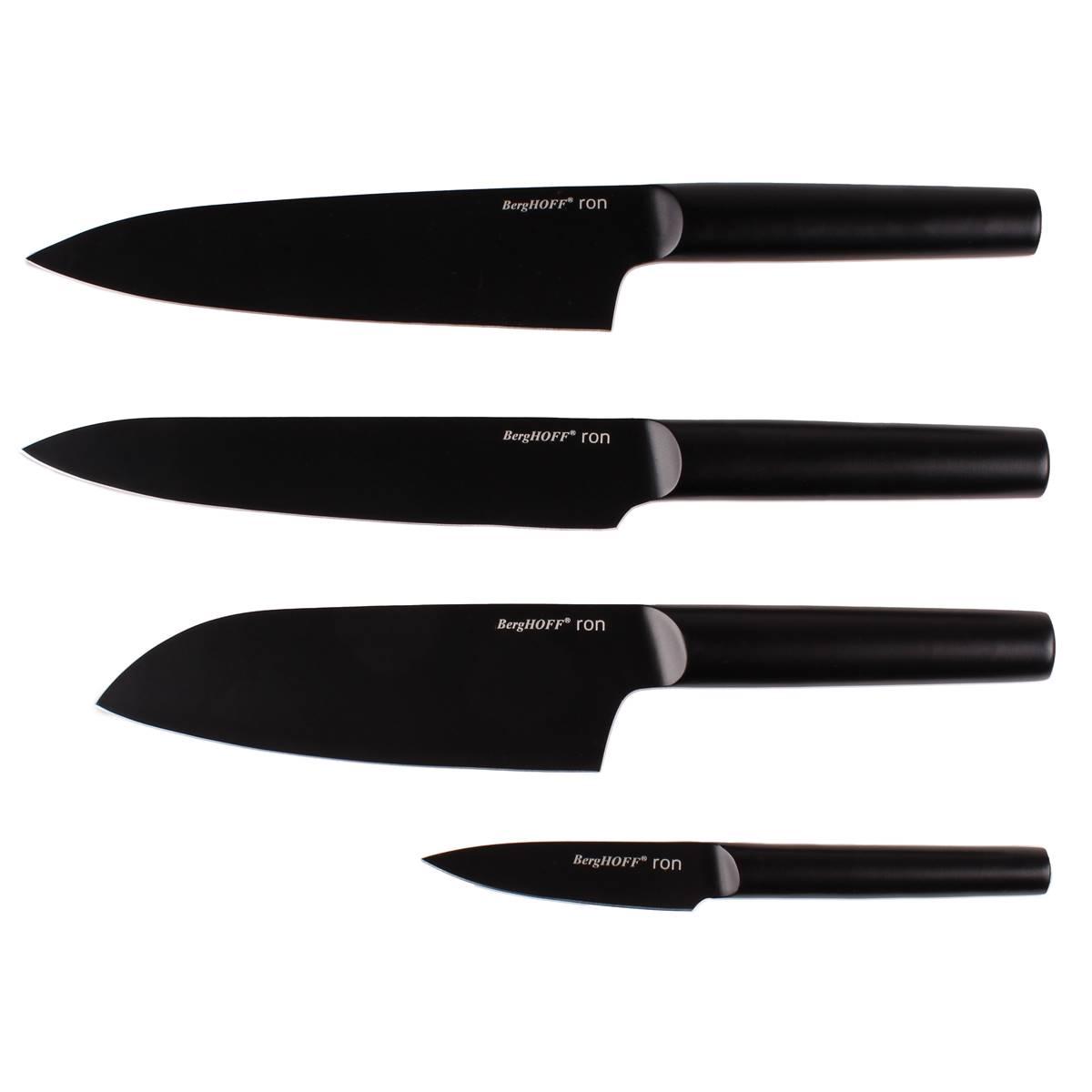 BergHOFF Ron Stainless Steel 4-Piece Knife Set - Black