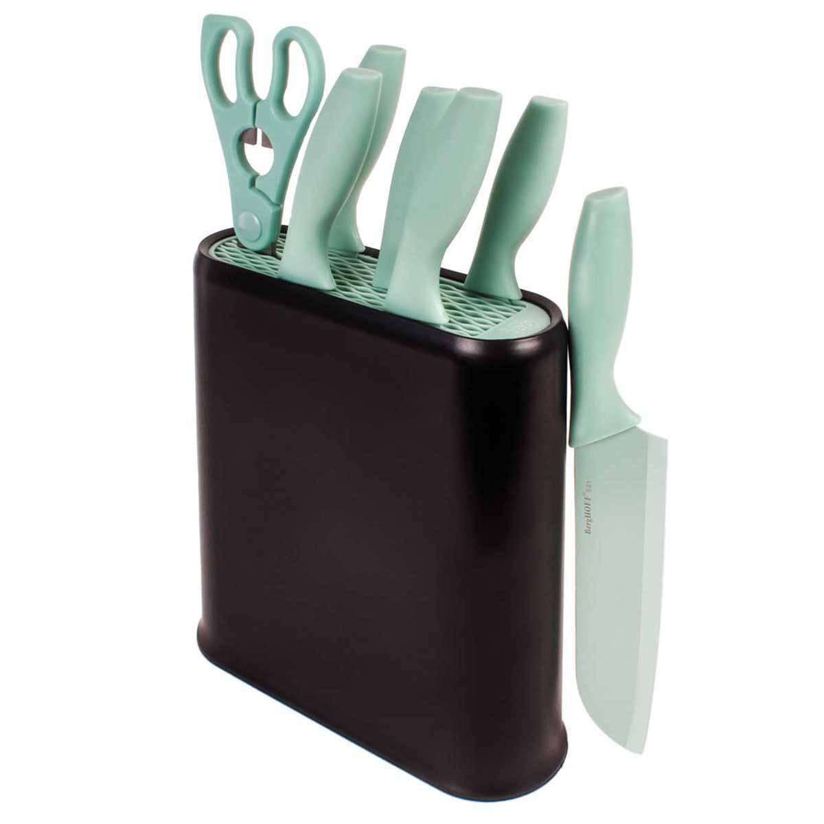 BergHOFF Leo 8-Piece Kitchen Knife Set with Universal Knife Block - Gray
