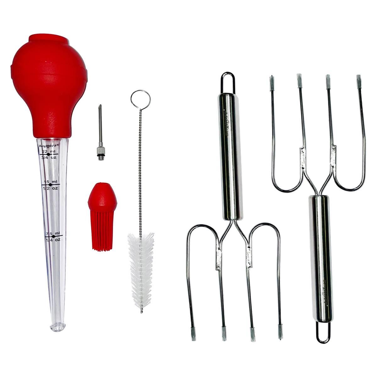 BergHOFF Turkey 7 Piece Baster Set - Red  Silver-Tone