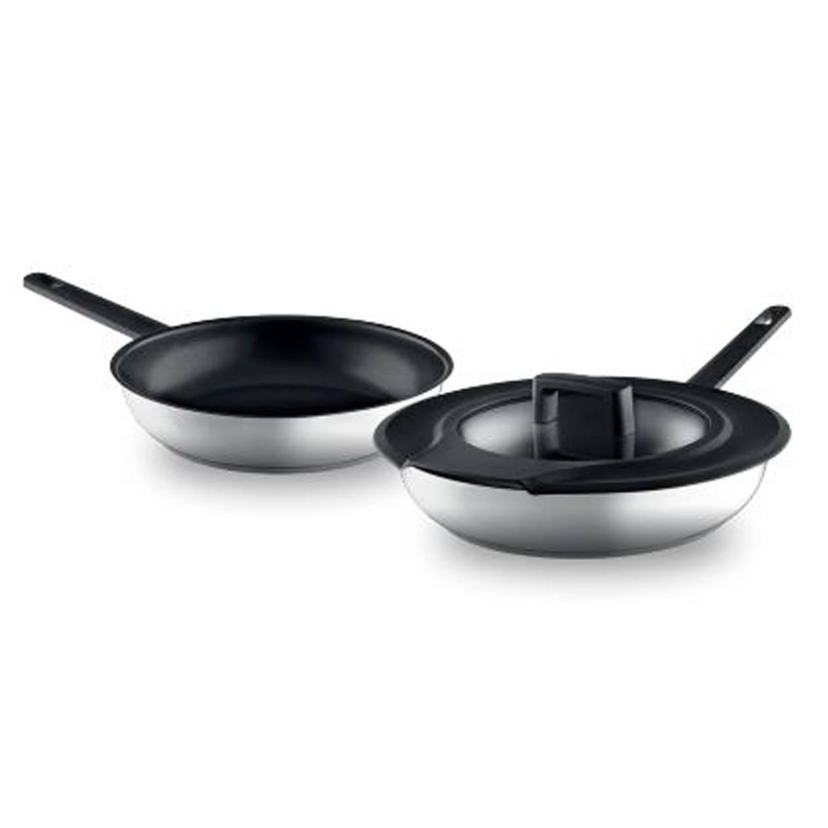 BergHOFF GEM 3pc. 18/10 Stainless Steel Frying Pan with Glass Lid