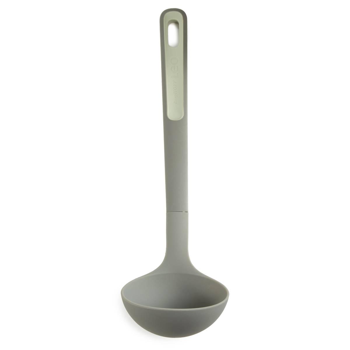 BergHOFF 1 Piece Leo Balance Silicone Soup Ladle  Moonmist and Sage - Gray