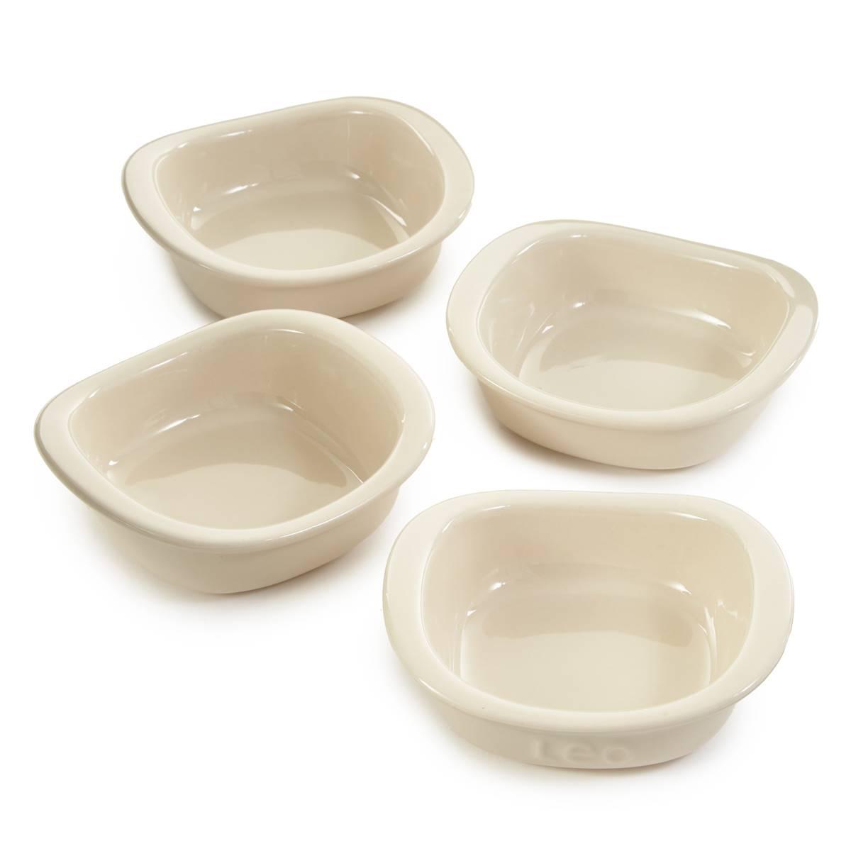 BergHOFF Balance 4-Piece Stone Ramekin Creme Brule Set - Moonbeam Cream
