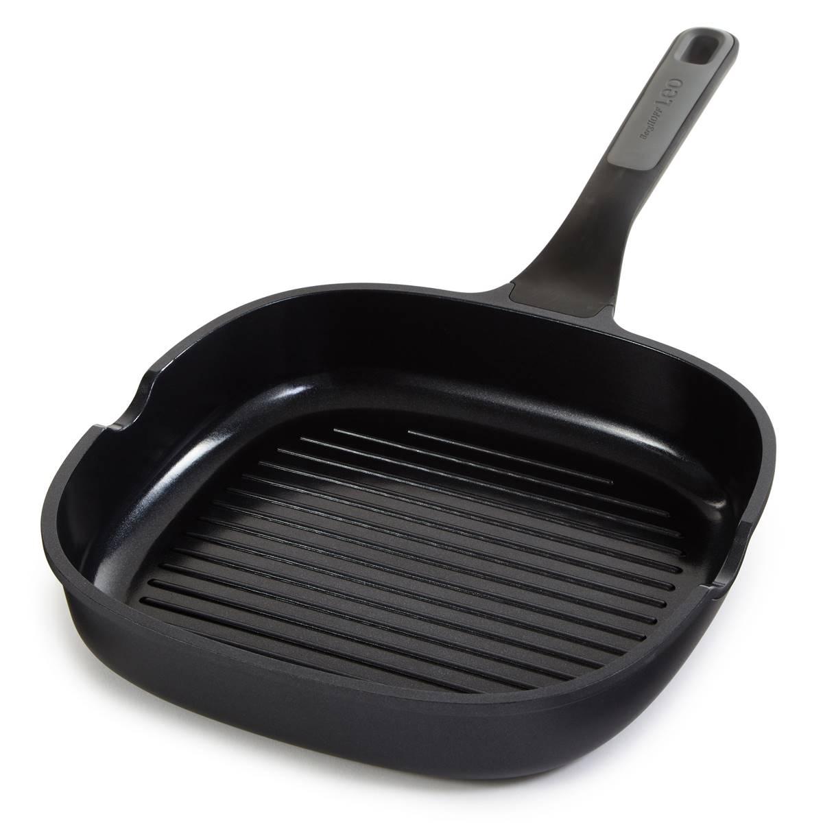 BergHOFF Leo Stone+ Ceramic Non-Stick 10.25 Grill Pan  One Size  Black