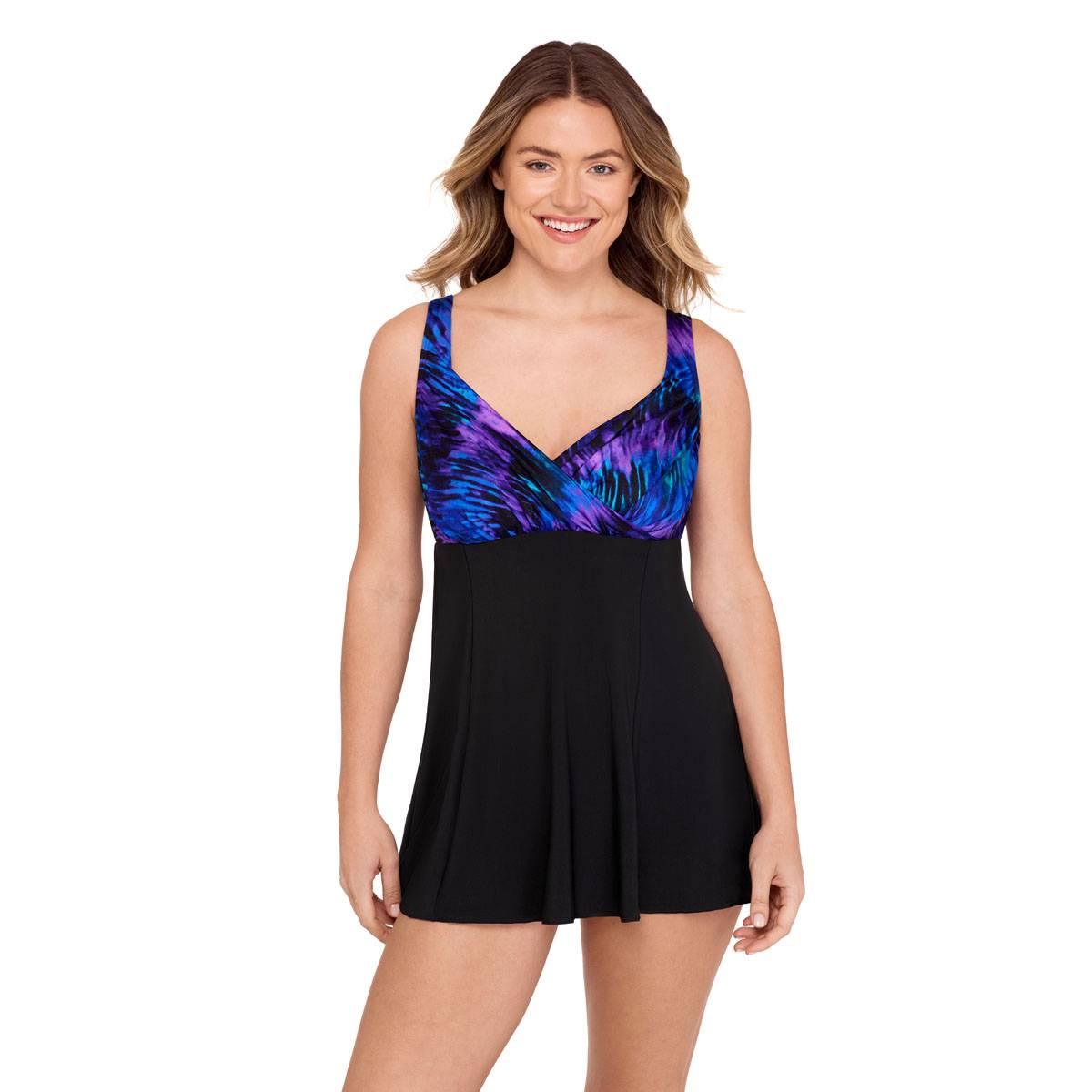 Click here for Womens Great Lengths Draped Crossover Abstract Swi... prices