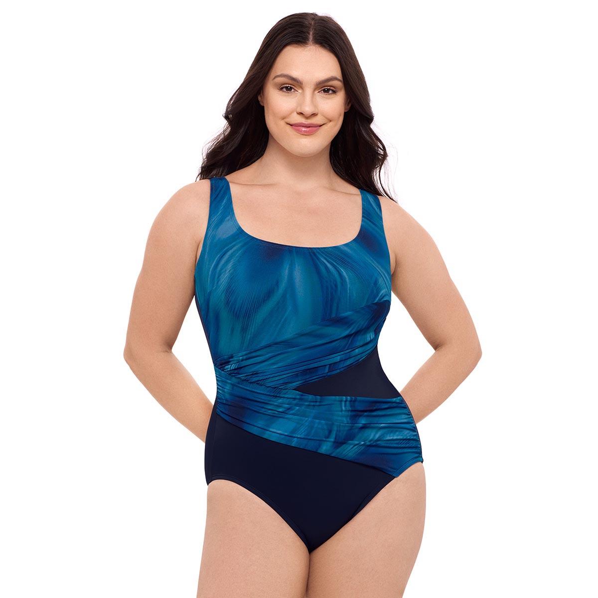 Click here for Plus Size Great Lengths Pavona Wrap Sash One Piece... prices