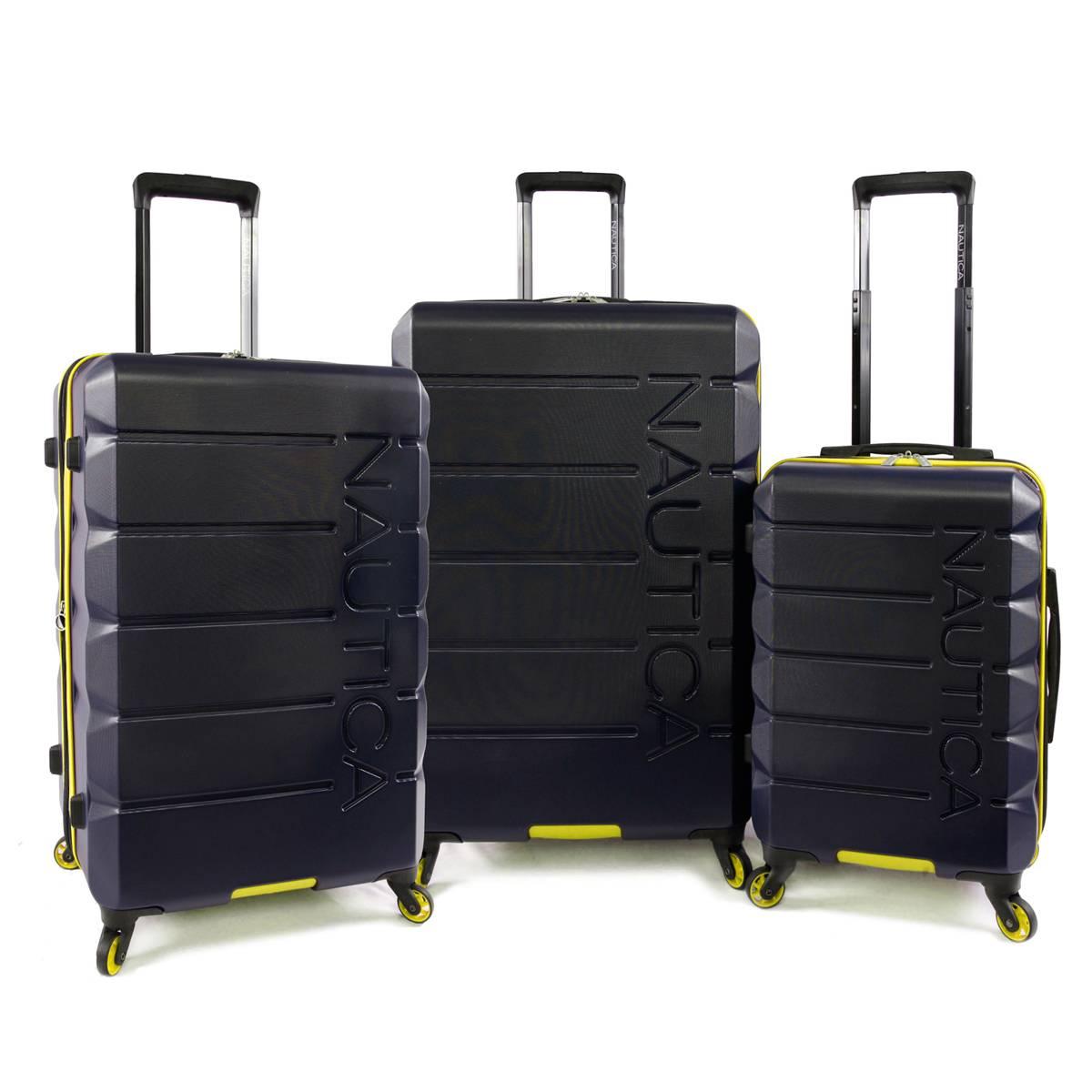 Nautica Lightview 3pc Hardside Luggage Set - Navy/yellow