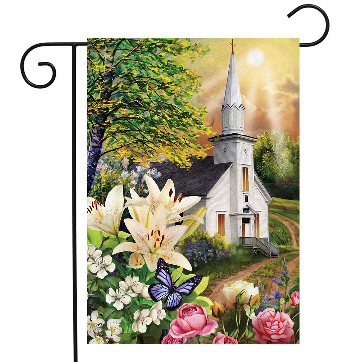 Click here for Briarwood Lane Spring Church Religious Garden Flag prices