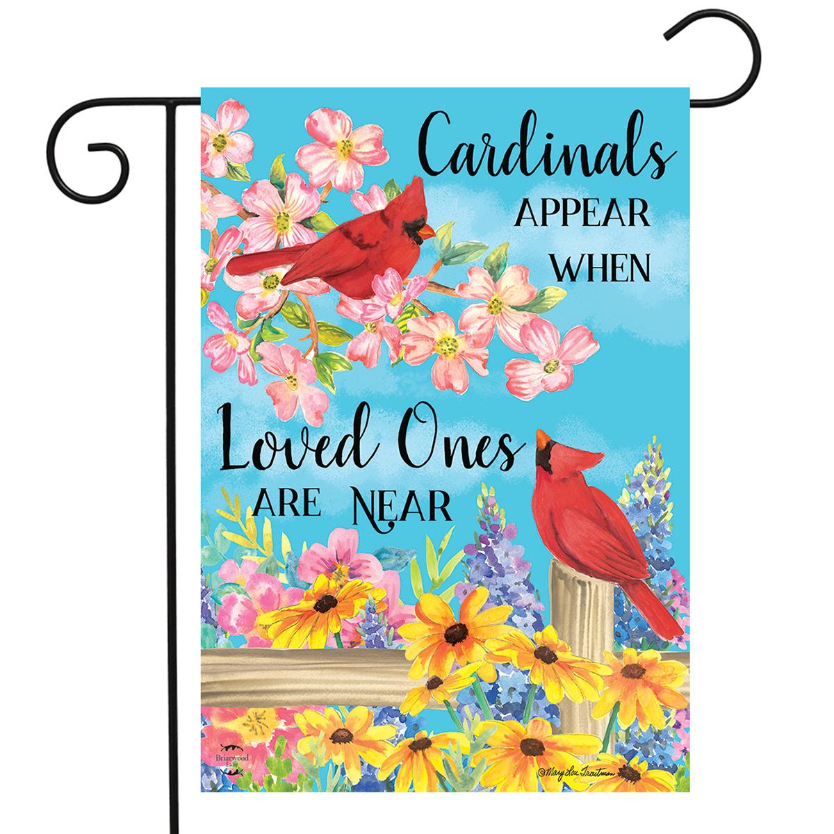 Click here for Briarwood Lane Cardinals Appear Garden Flag prices