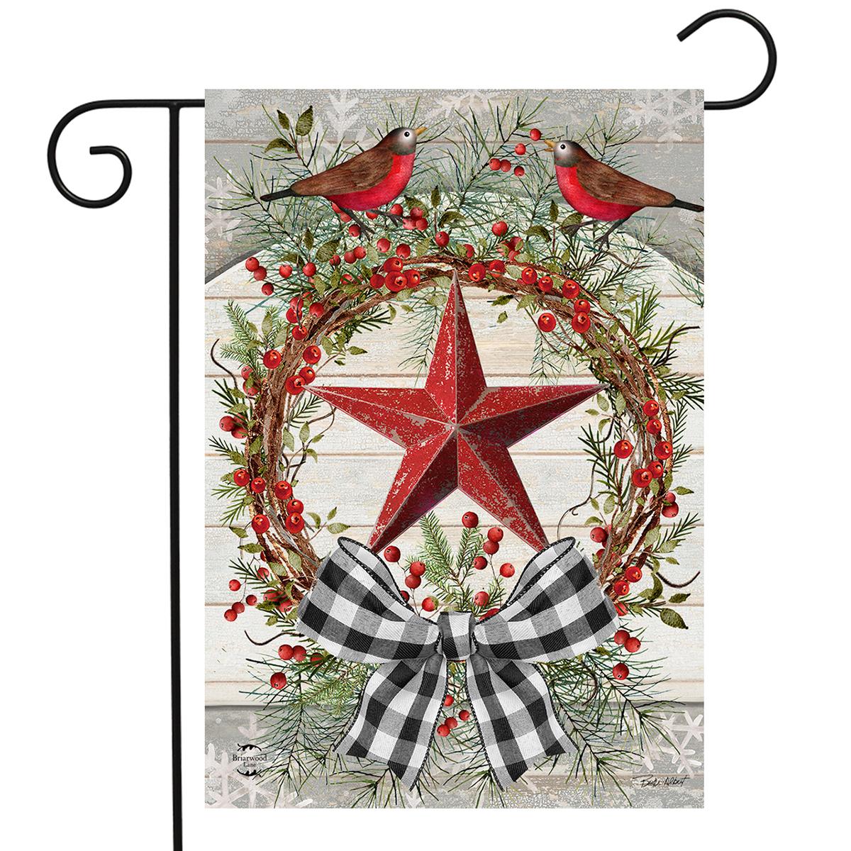 Click here for Briarwood Lane Berry Wreath Barn Star Garden Flag prices