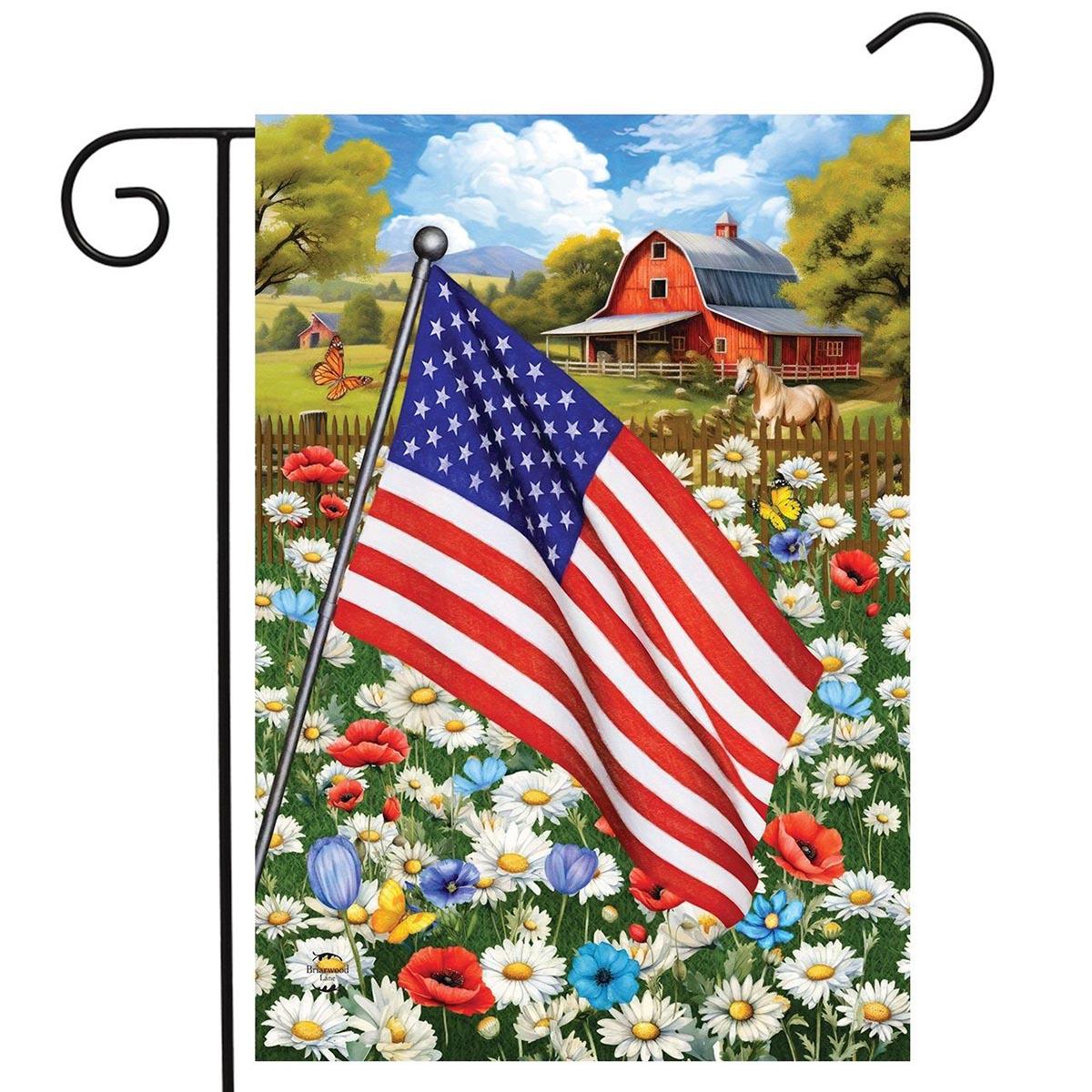 Click here for Briarwood Lane American Flower Field Garden Flag prices