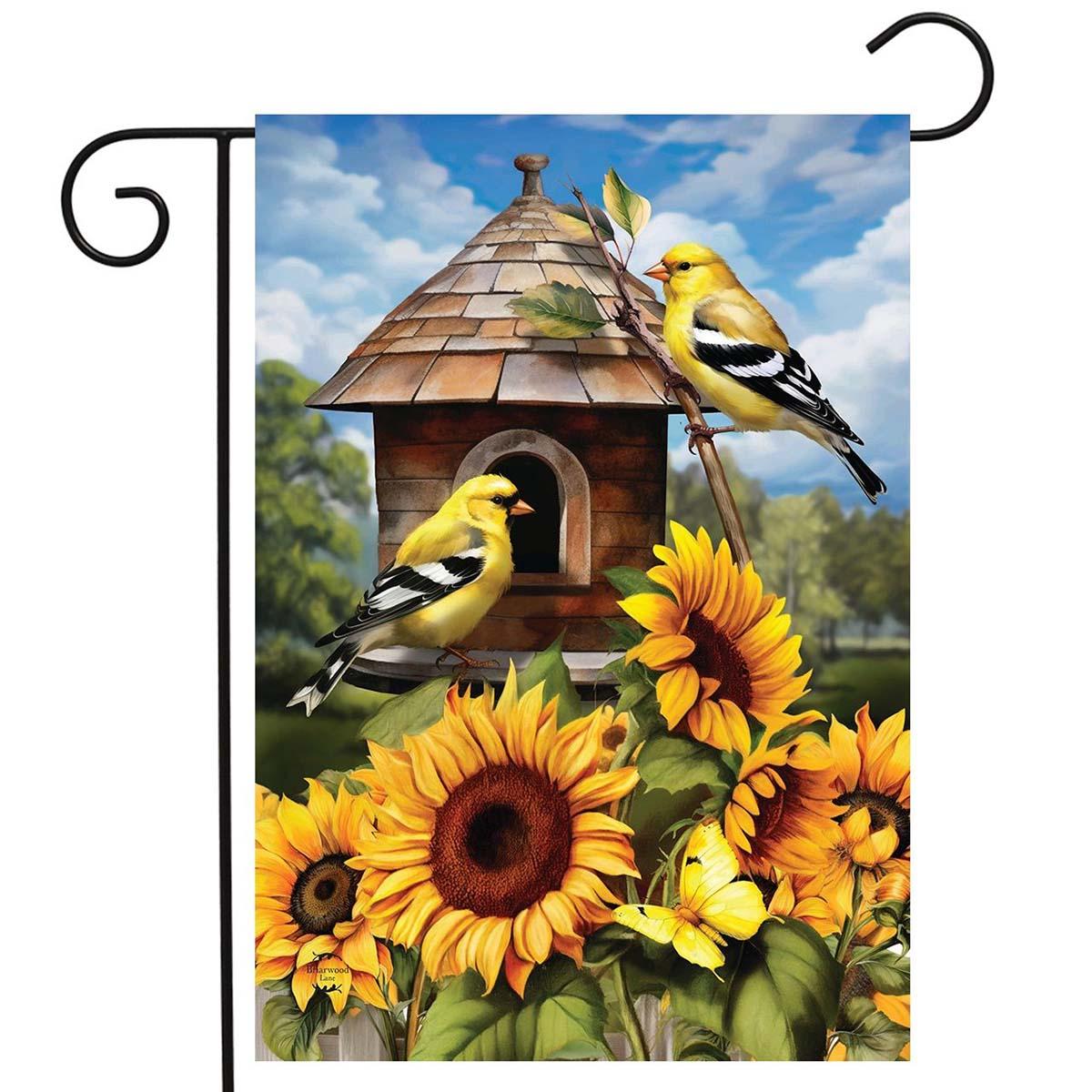 Click here for Briarwood Lane Goldfinches & Sunflowers Garden Fla... prices