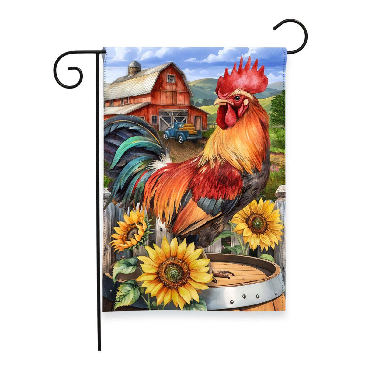 Click here for Briarwood Lane Farmyard Rooster Garden Flag prices
