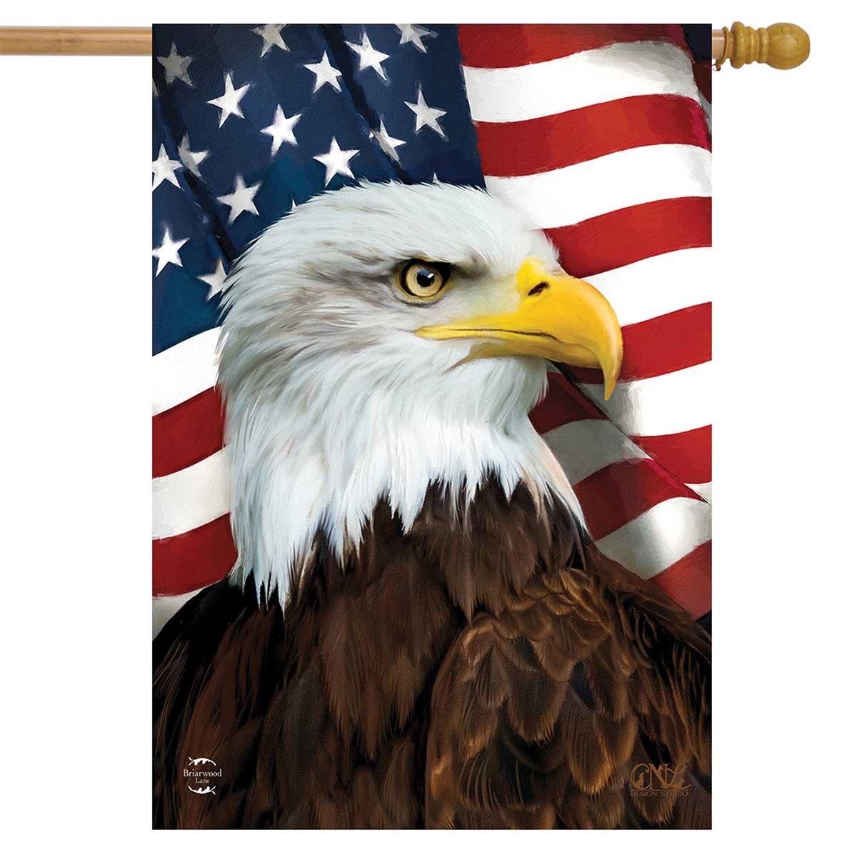 Click here for Briarwood Lane American Eagle Patriot House Flag prices