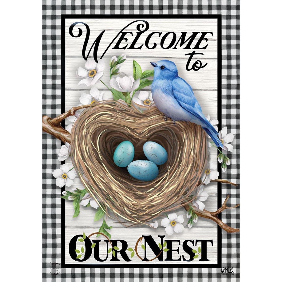 Click here for Briarwood Lane Welcome to Our Nest House Flag prices