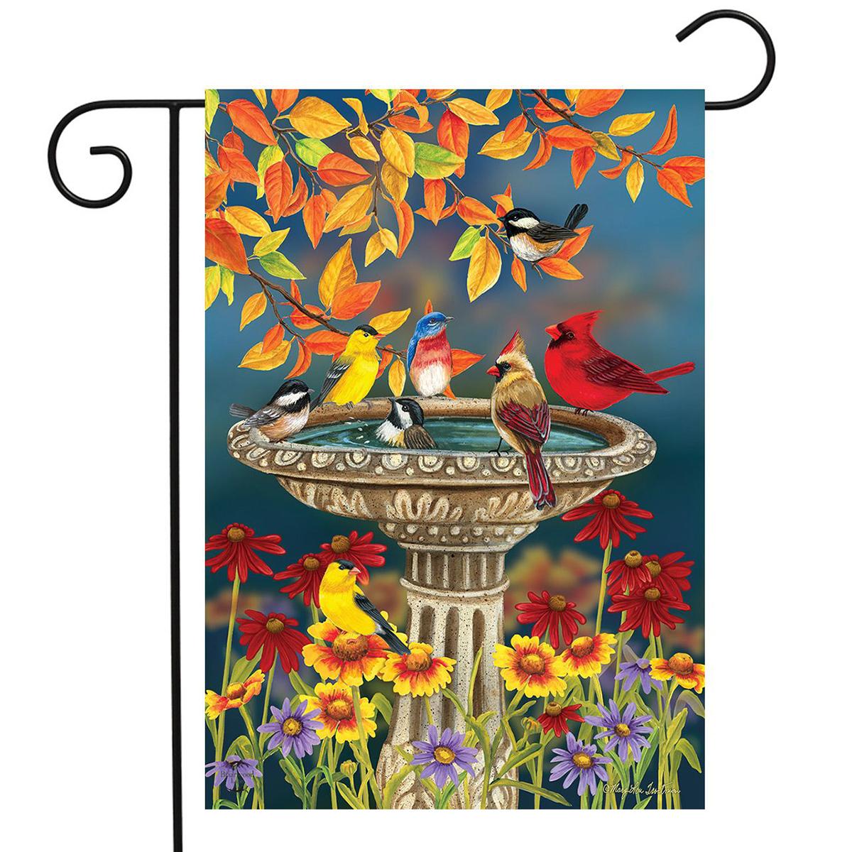 Click here for Briarwood Lane Fall Birdbath Floral Garden Flag prices