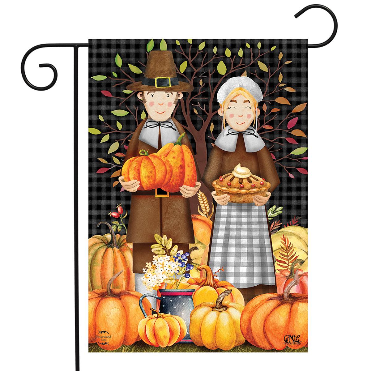 Click here for Briarwood Lane Pilgrims Thanksgiving Garden Flag prices