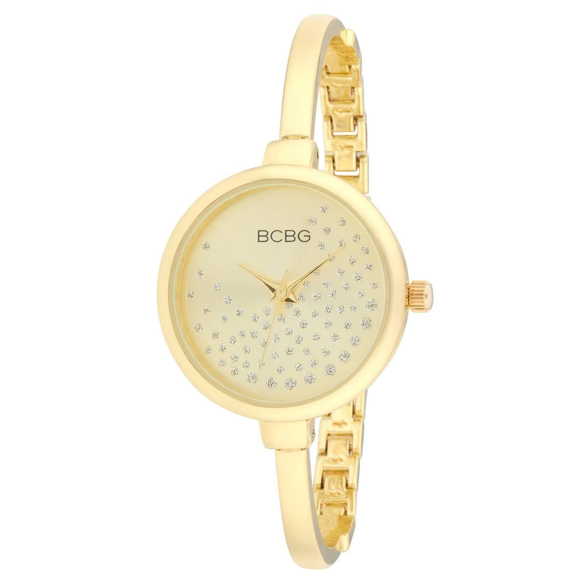 Click here for Womens BCBG Gold Round Bangle Watch - BCBG004YG prices
