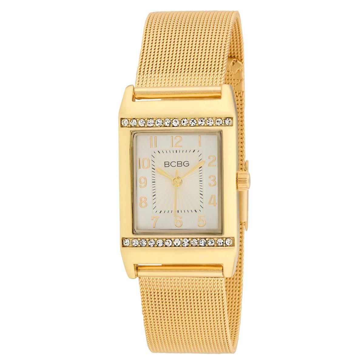 Click here for Womens BCBG Gold Retro Vintage Mesh Watch - BCBG00... prices