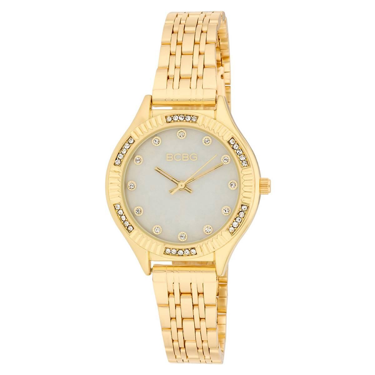 Click here for Womens BCBG Gold Mother of Pearl Dial Watch - BCBG... prices
