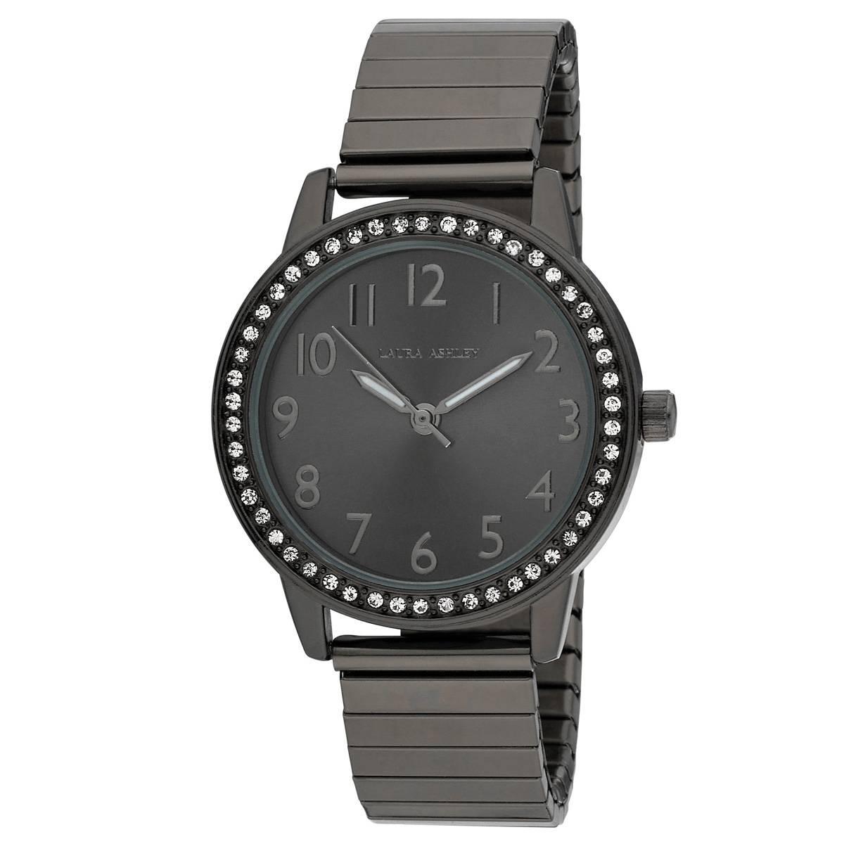 Click here for Womens Laura Ashley(R) Stone Bezel Stretch Watch -... prices