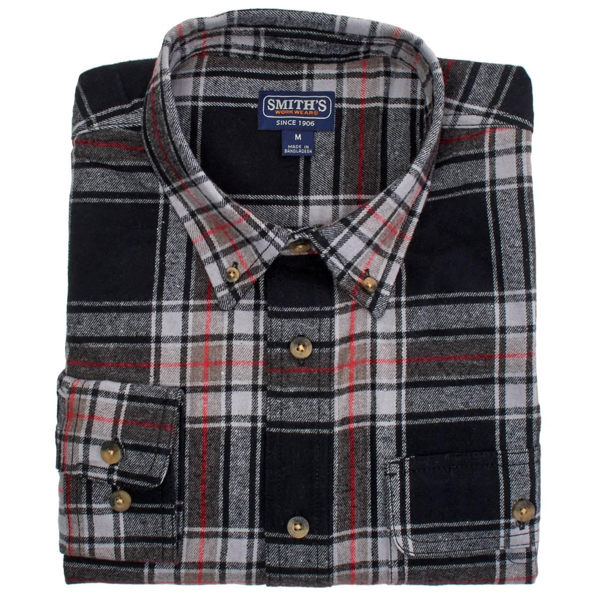 Click here for Mens Smiths Plaid Flannel Shirt - Black prices