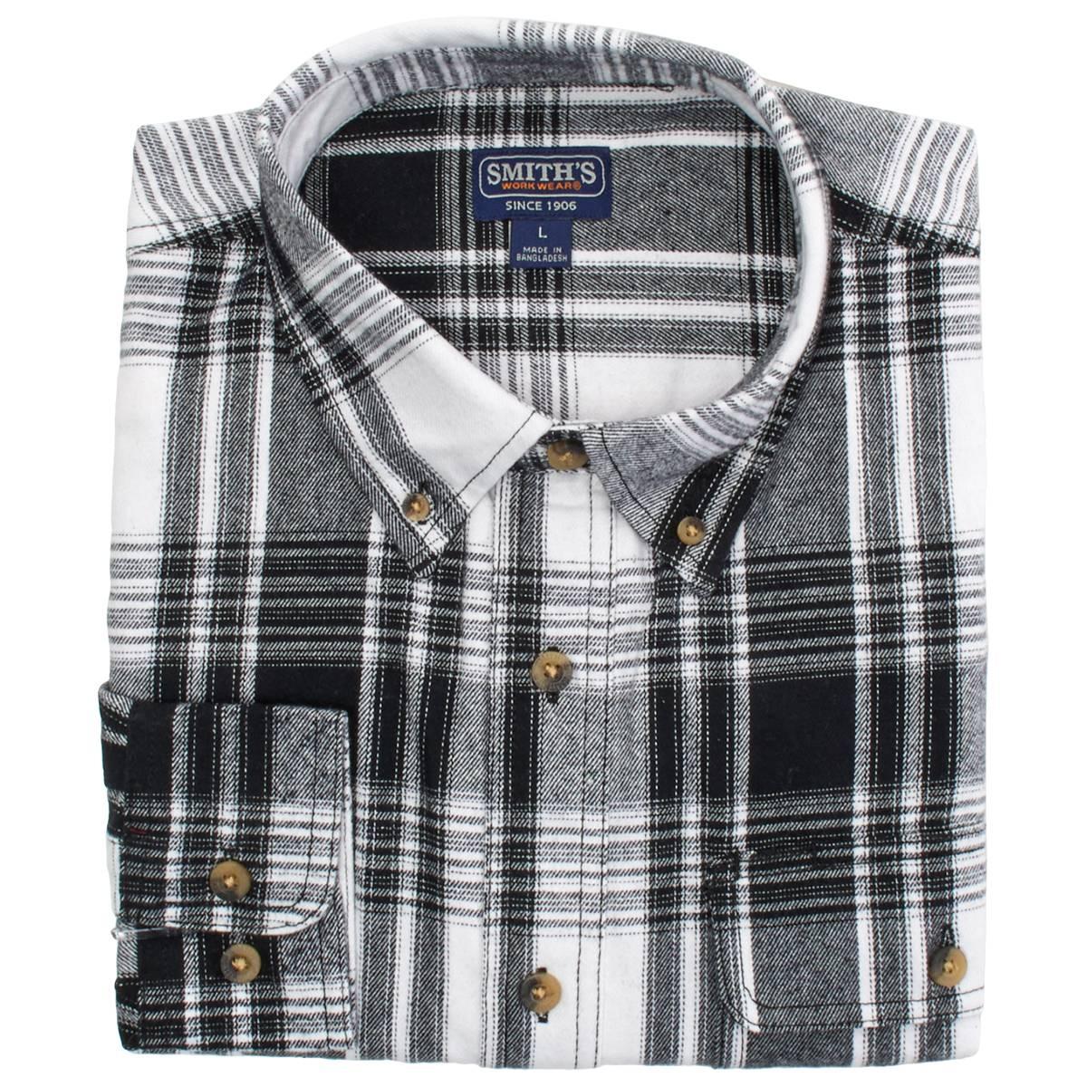 Click here for Mens Smiths Plaid Flannel Shirt - Black/White prices