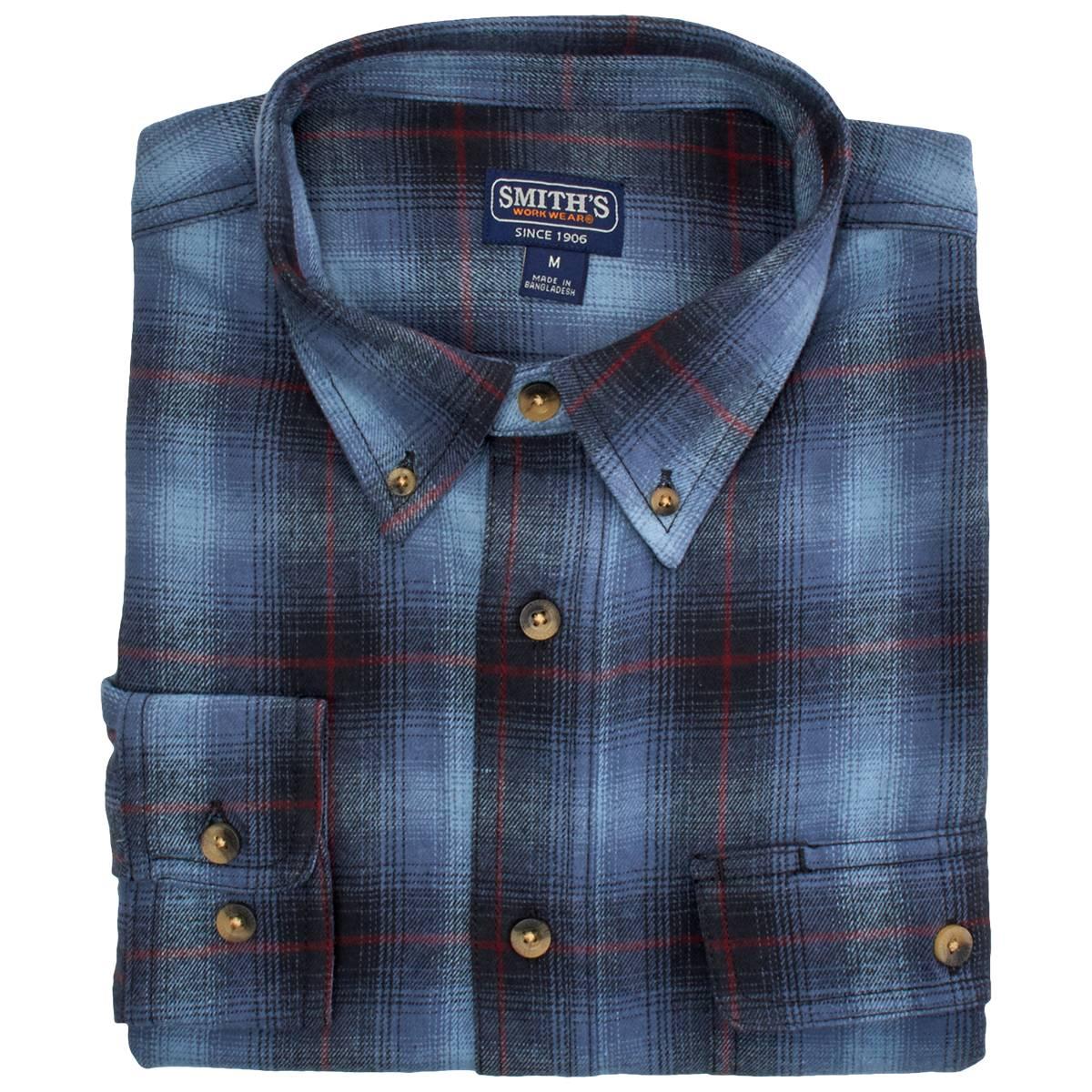 Click here for Mens Smiths Plaid Flannel Shirt - Blue prices