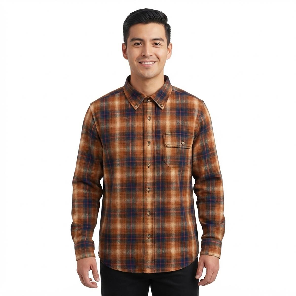 Click here for Mens Smiths Plaid Flannel Shirt - Copper prices