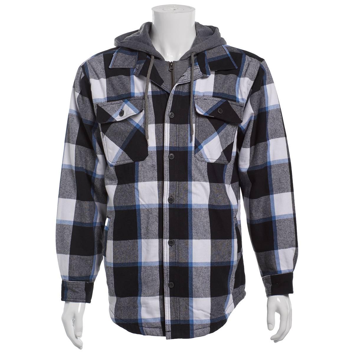 Click here for Mens Smiths Sherpa-Lined Flannel Shirt Jacket - Bl... prices