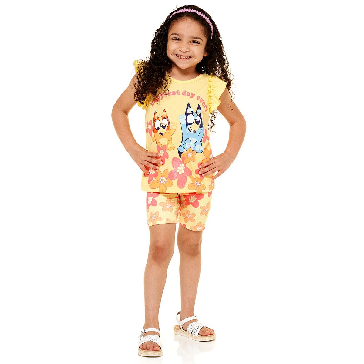 Click here for Girls (4-6x) Disney Bluey and Bingo Tee & Floral B... prices