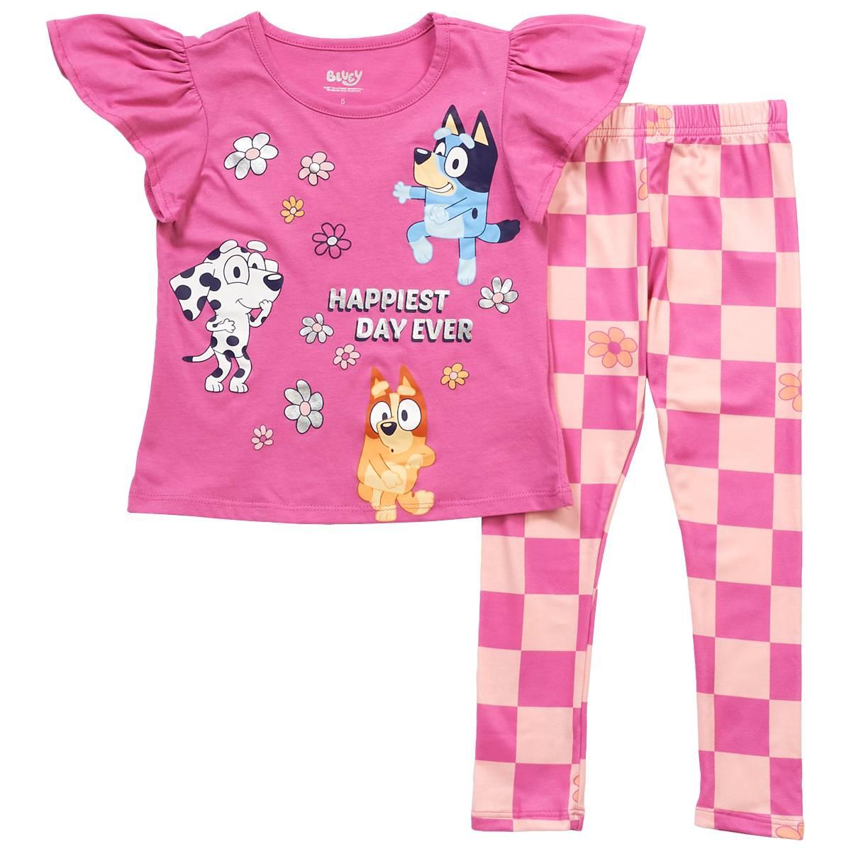 Click here for Girls (4-6x) Bluey Happiest Day Ever Tee & Legging... prices