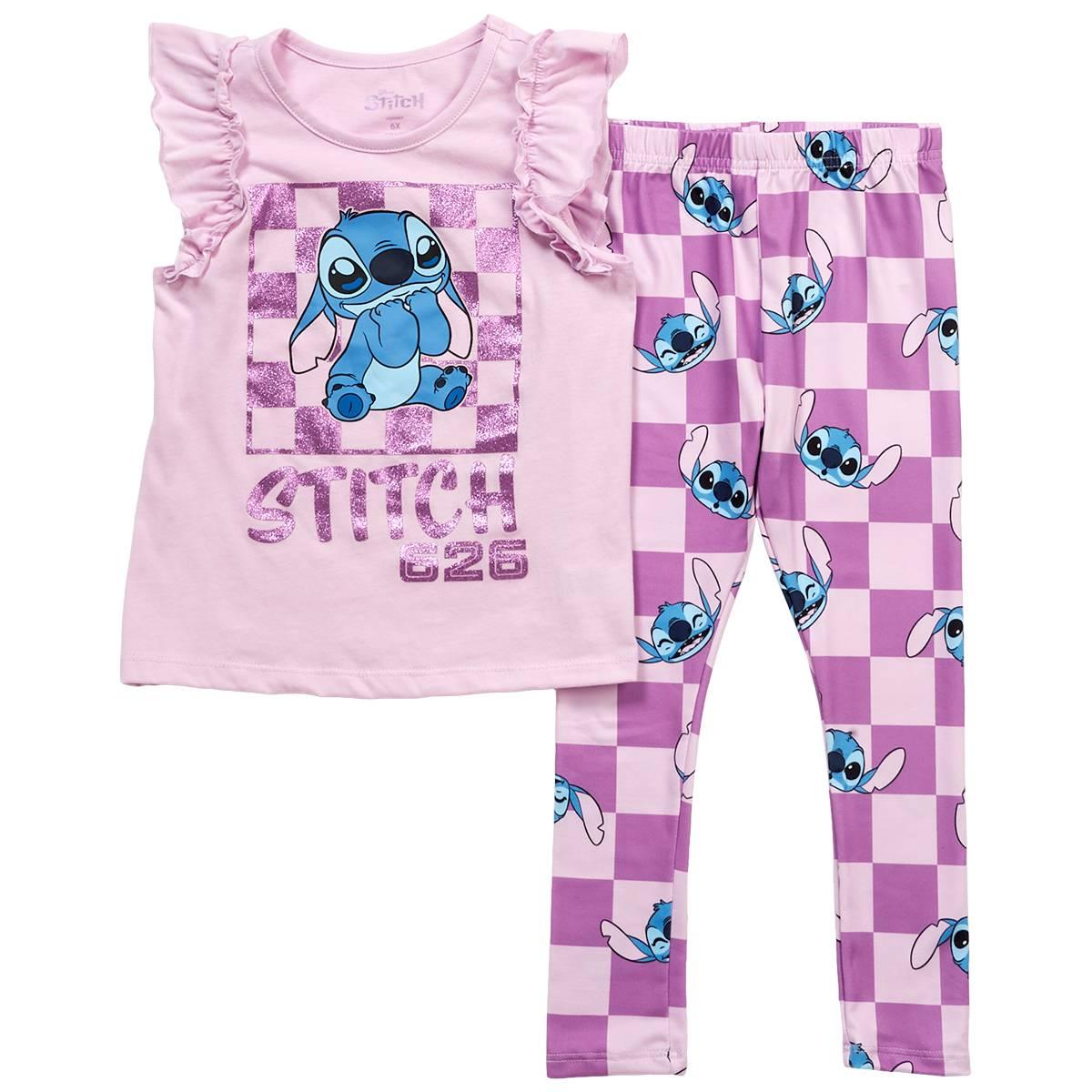 Click here for Girls (4-6x) Disney Stitch Ruffle Tee & Legging Se... prices