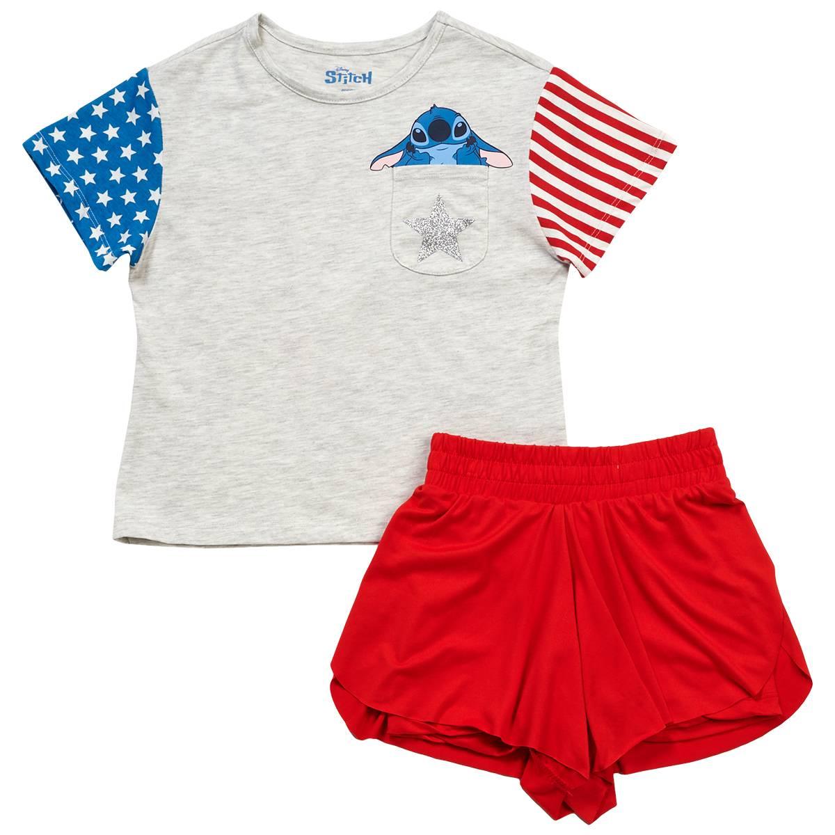 Click here for Girls (4-6x) Disney 2pc. Stitch Americana Tee w/ Y... prices