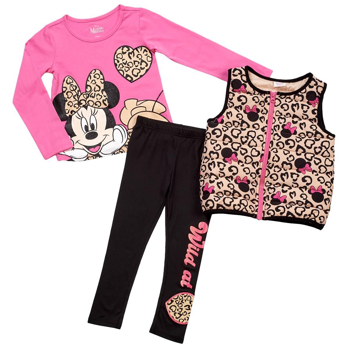 Click here for Girls (4-6x) Disney 3pc. Minnie Mouse Leopard Vest... prices