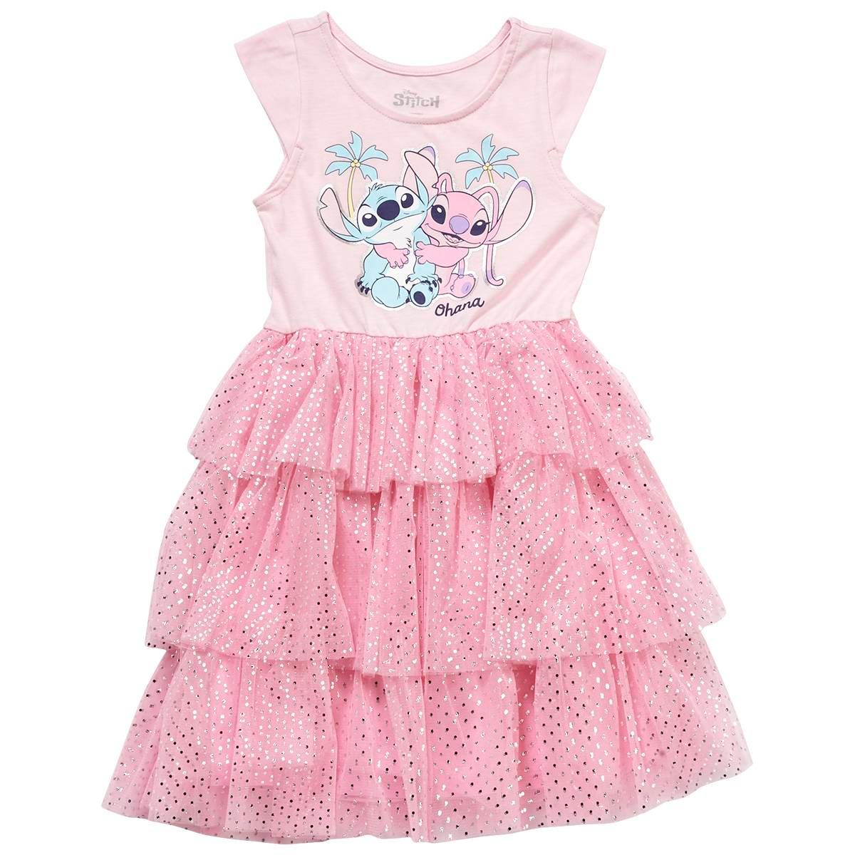 Click here for Girls (4-6x) Disney Stitch & Angel Cap Sleeve Laye... prices