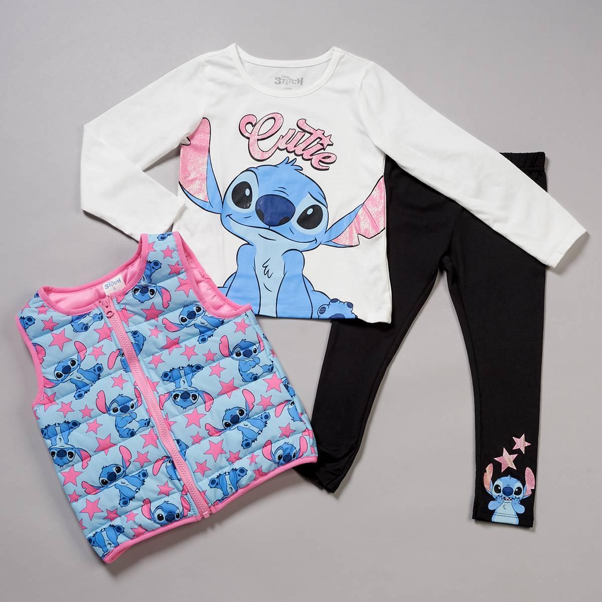 Click here for Girls (4-6x) Disney Stitch 3pc. Star Puffer Vest &... prices