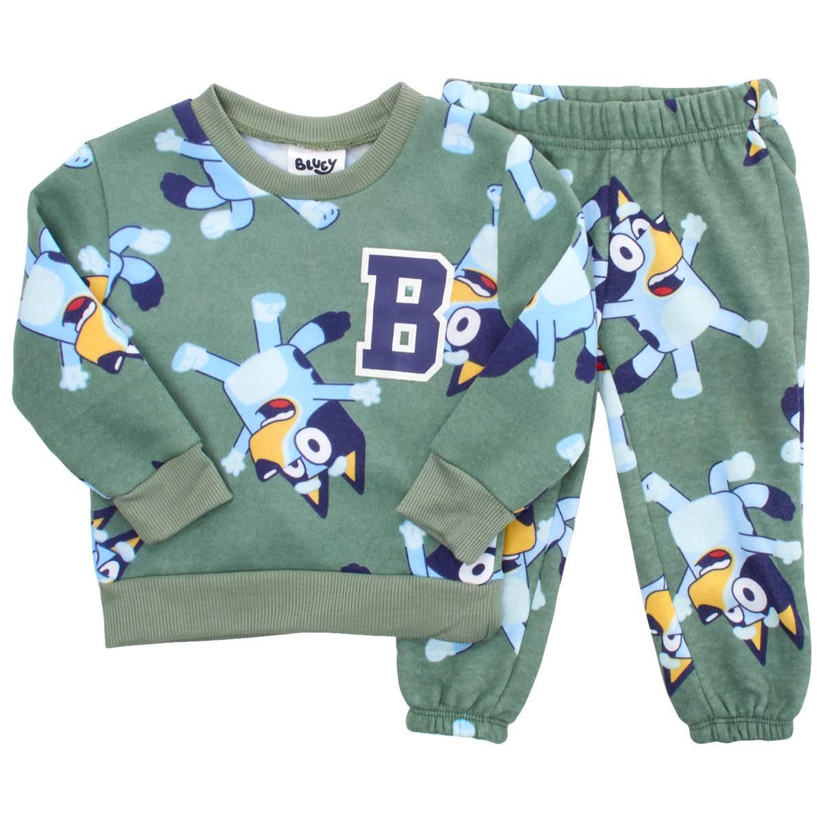 Click here for Baby Unisex (12-24M) Bluey Fleece Joggers Set Gree... prices