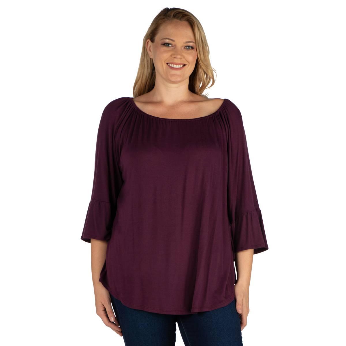 Click here for Plus Size 24/7 Comfort Apparel Bell Sleeve Loose F... prices