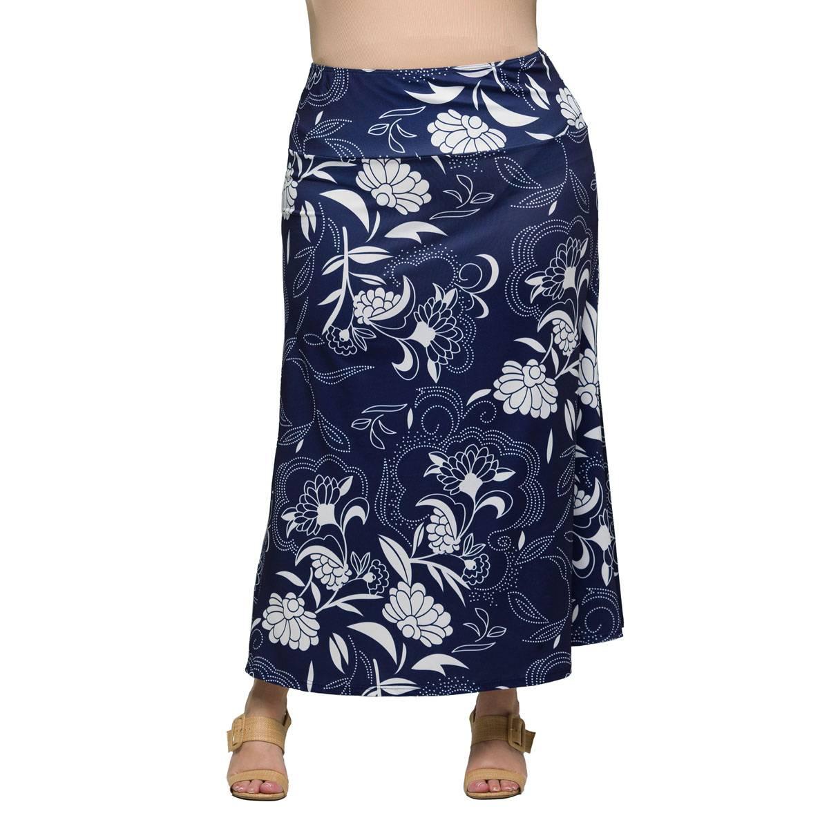 Click here for Plus Size 24/7 Comfort Apparel Navy Floral A-Line... prices