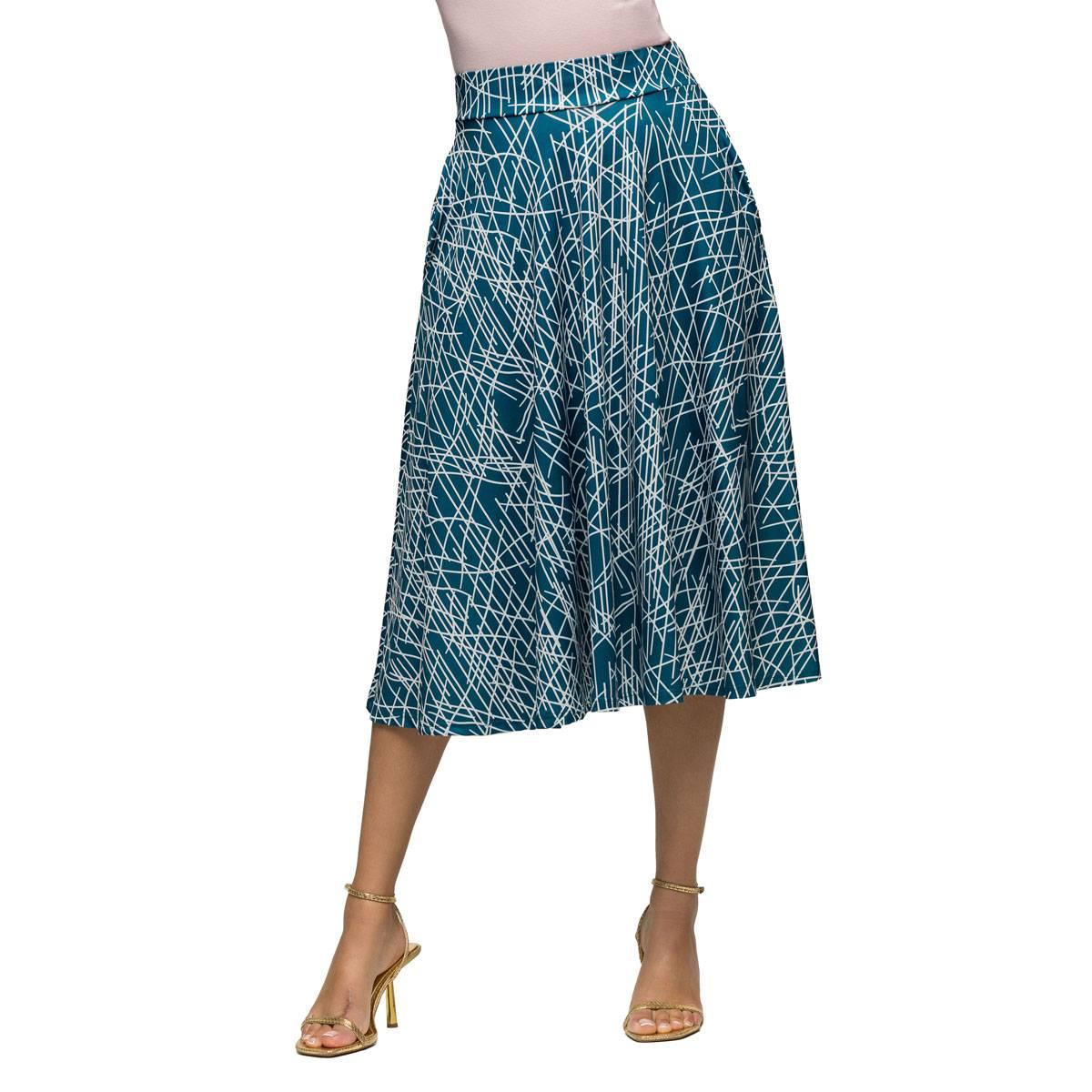 Click here for Womens 24/7 Comfort Apparel Teal Blue Geometric Po... prices