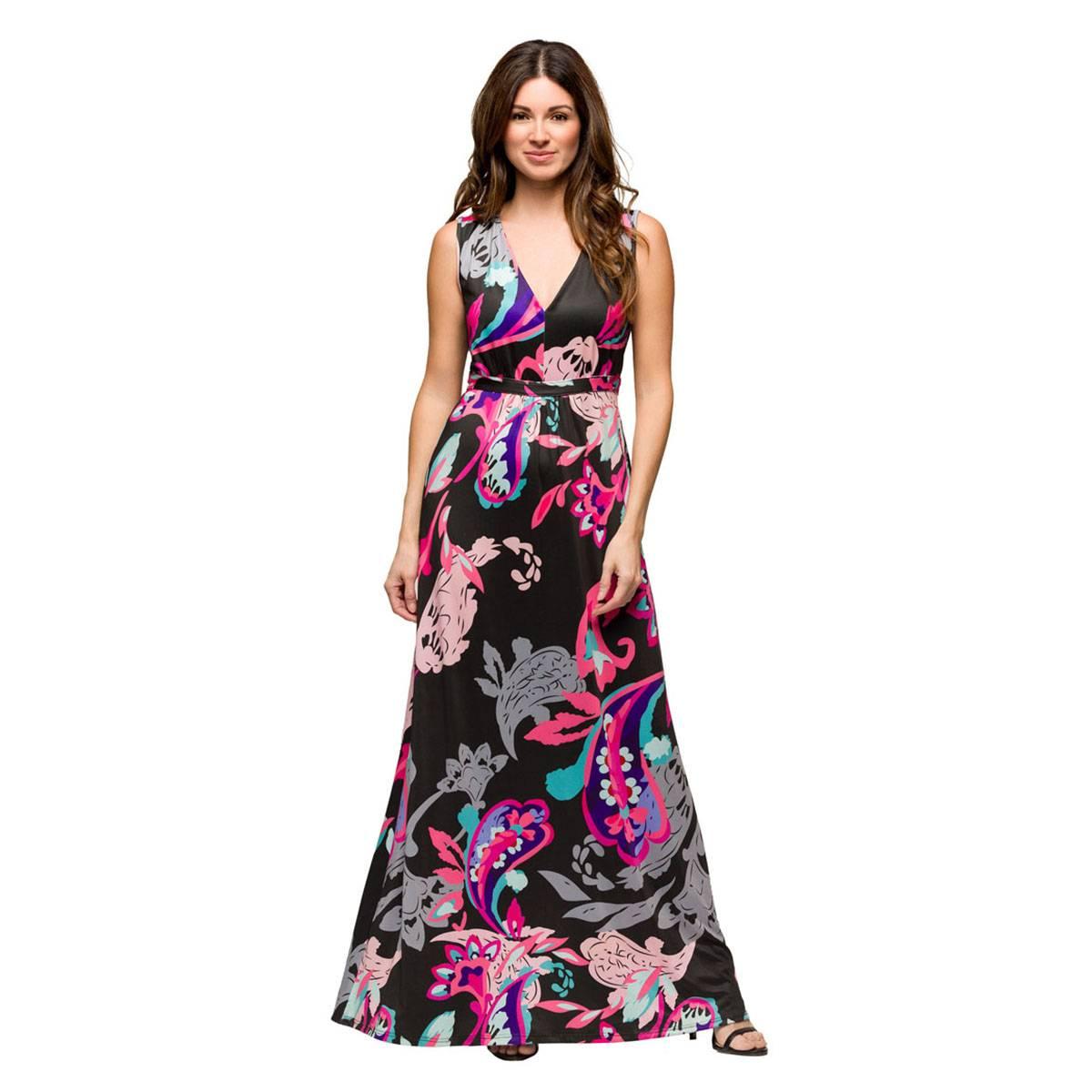 Click here for Womens 24/7 Comfort Apparel Pink Paisley Empire Wa... prices