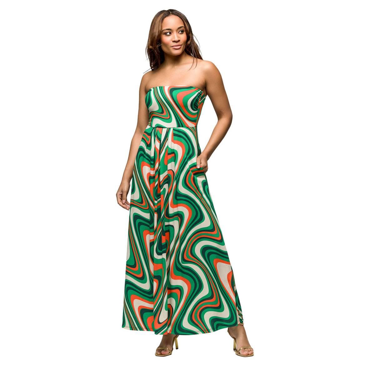 Click here for Womens 24/7Comfort Apparel Green Abstract Straples... prices