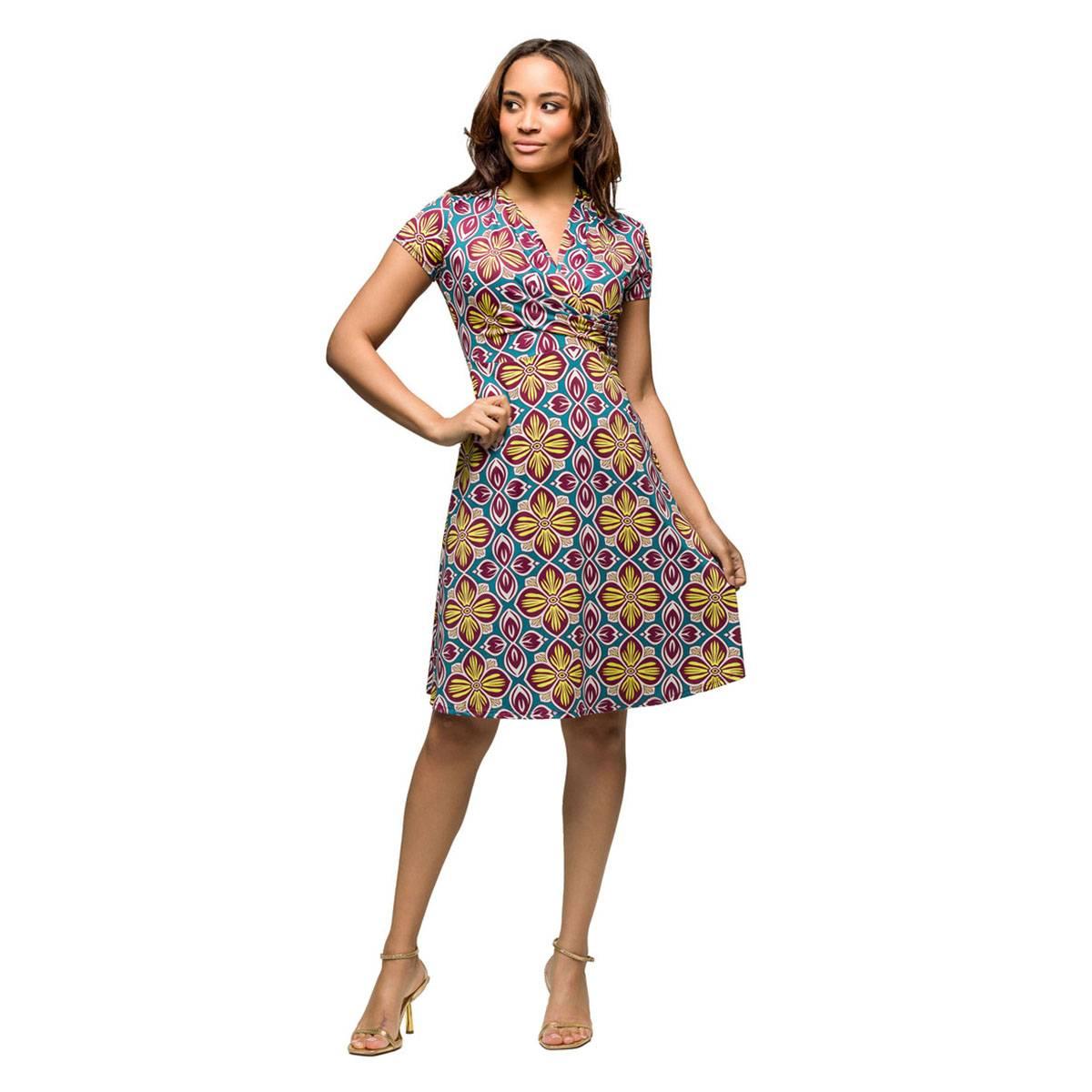 Click here for Womens 24/7 Comfort Apparel Floral Empire Waist Dr... prices
