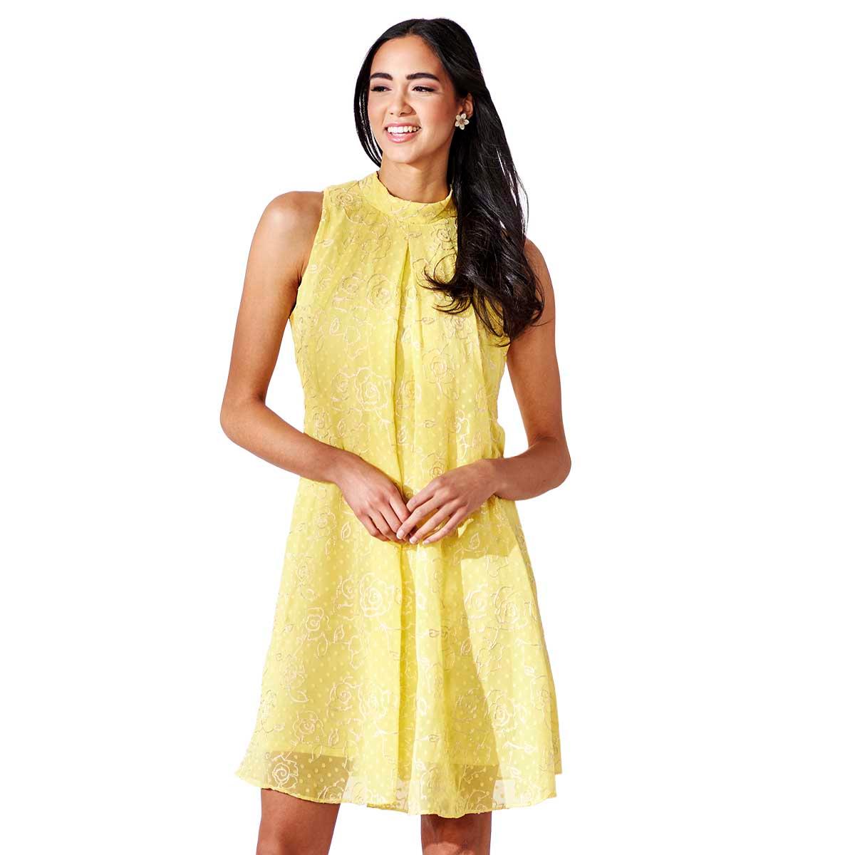 Click here for Womens Robbie Bee Sleeveless Embroidered Chiffon S... prices