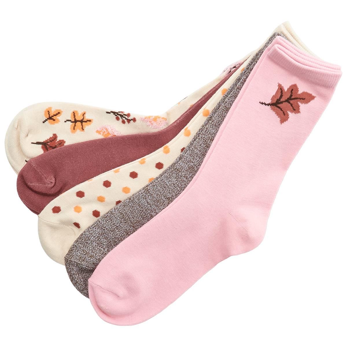 Click here for Womens Happy Harvest 5pk. Leaf Solid Harvest Crew... prices