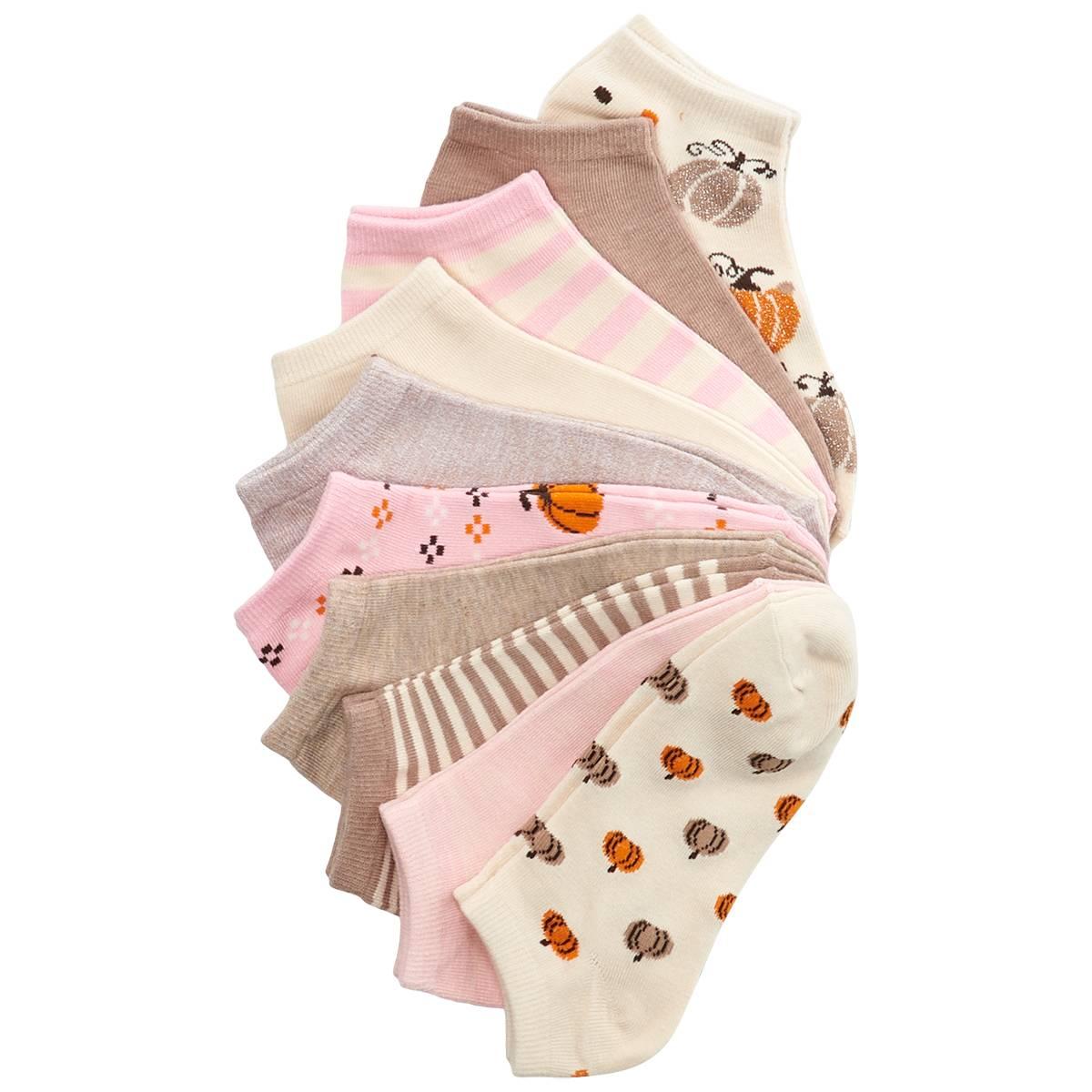 Click here for Womens Happy Harvest 10pk. Pumpkin No Show Socks prices