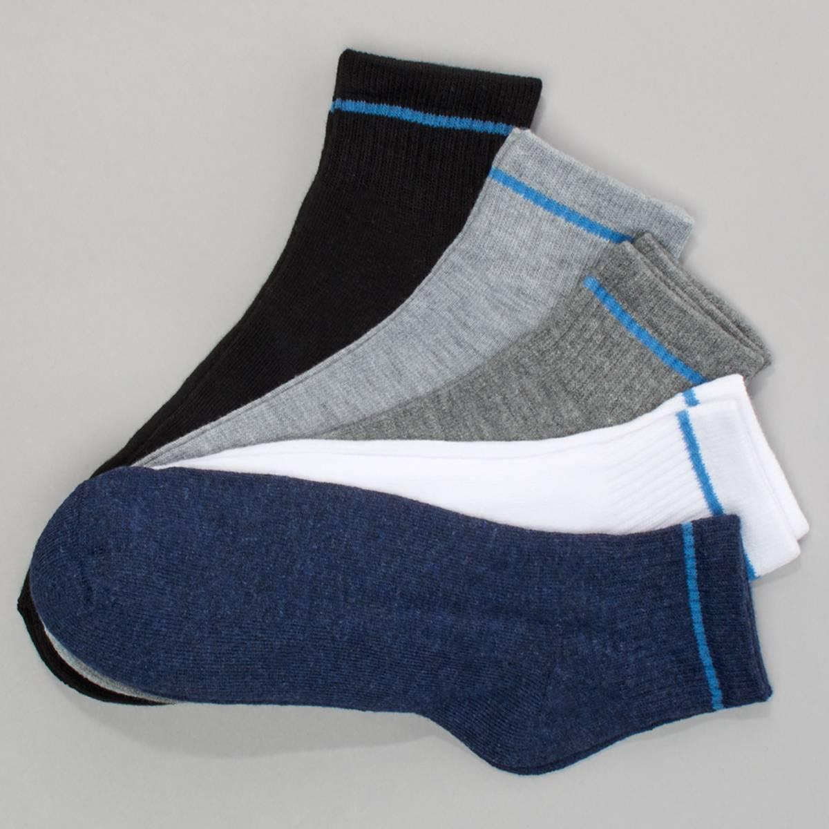 Click here for Mens Born(R) 5pk. Half Cushion Quarter Socks - Blu... prices