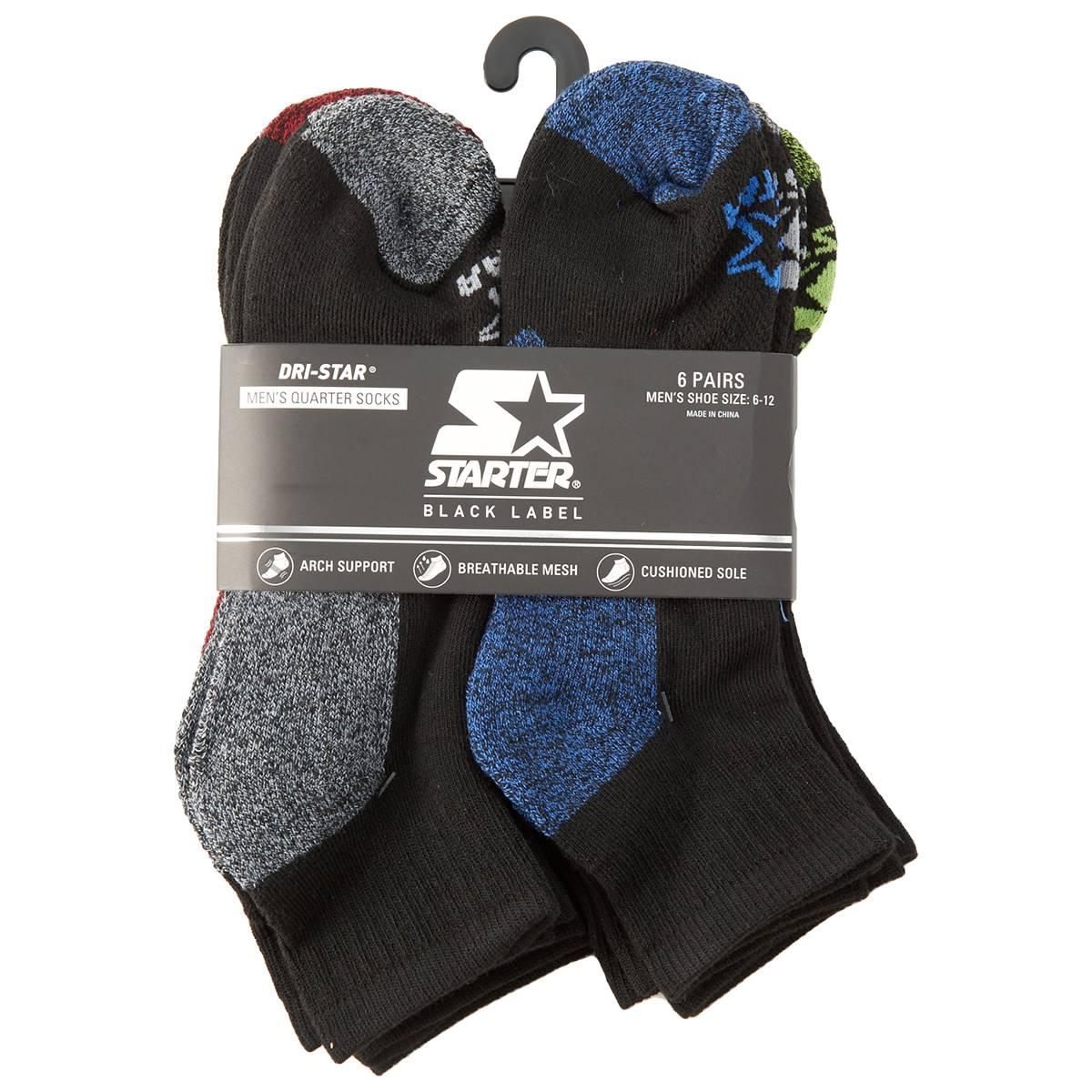 Click here for Mens Starter(R) 6pk. Marled Quarter Socks prices