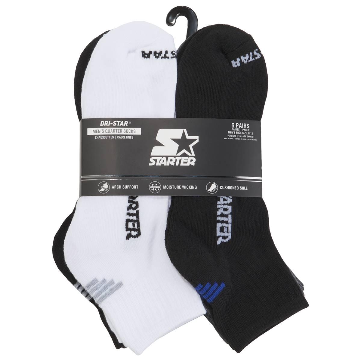 Click here for Mens Starter(R) 6pk. Quarter Socks prices